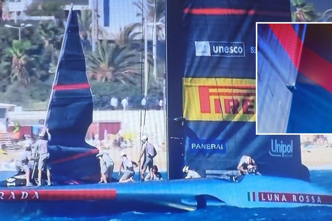 Louis Vitton Cup, Luna Rossa squalificata. Il vento rompe la randa ...