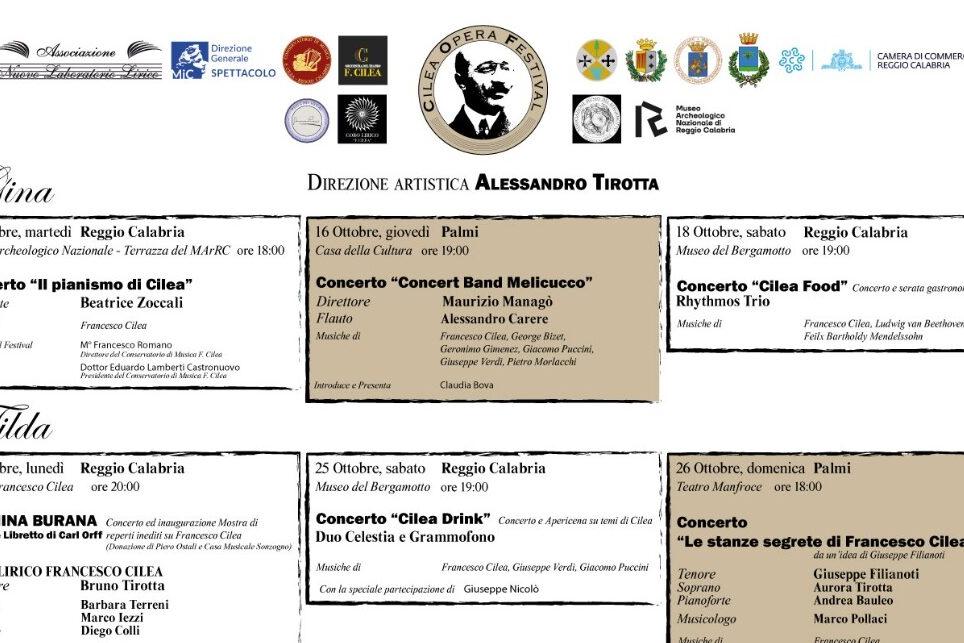 Dal 16 ottobre il Cilea Opera Festival sbarca a Palmi