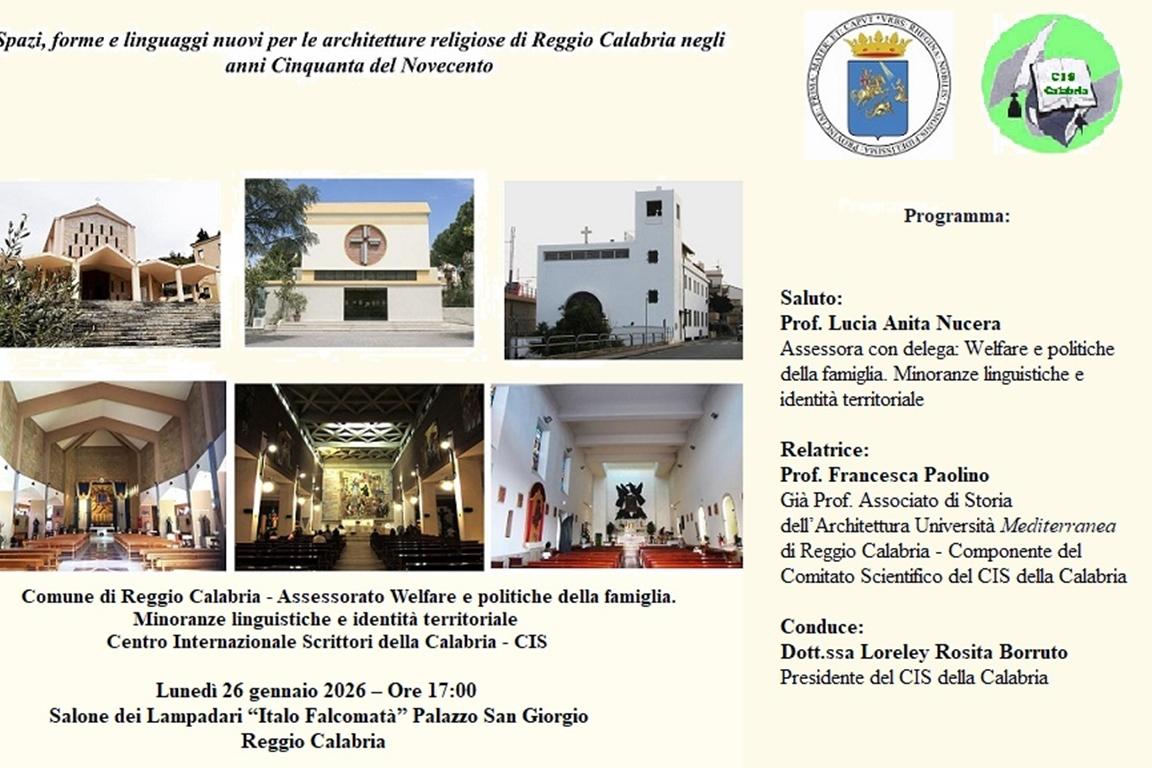 Il Cis promuove un incontro sulle architetture religiose a Reggio negli ...